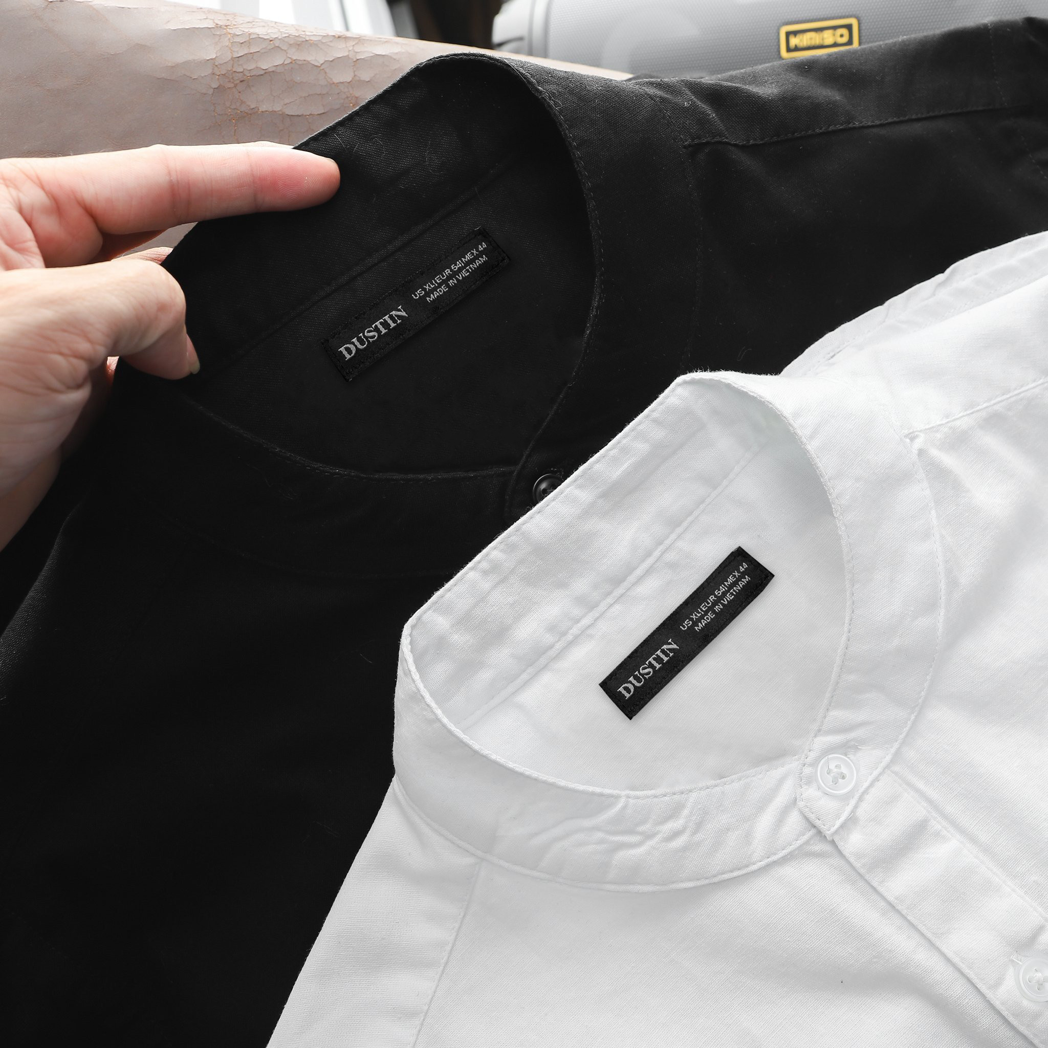 [5XL] Sơ Mi Henley Linen Đen - Dustin Place - Real Soul | Real Value